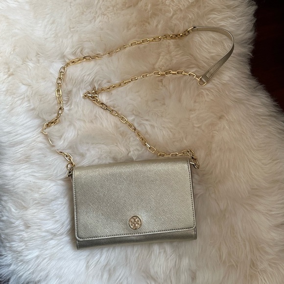 Tory Burch | Bags | Tory Burch Gold Chain Wallet | Poshmark